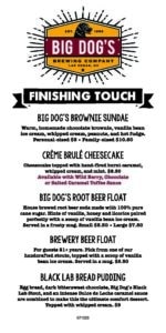 Brewpub Menus - Big Dog's Brewing Company