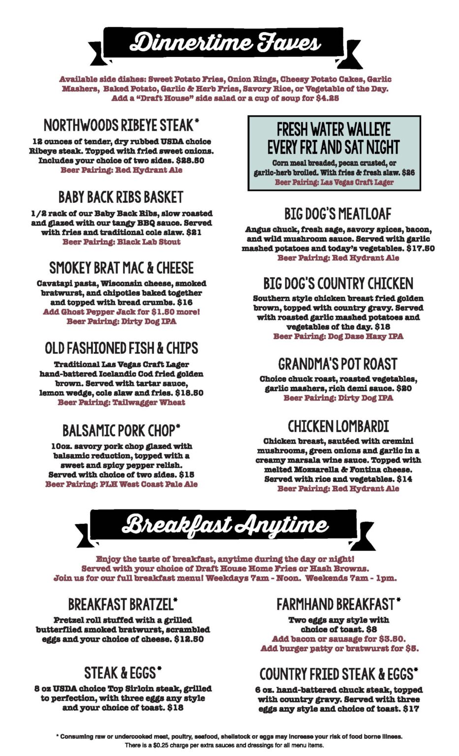 Brewpub Menus - Big Dog's Brewing Company