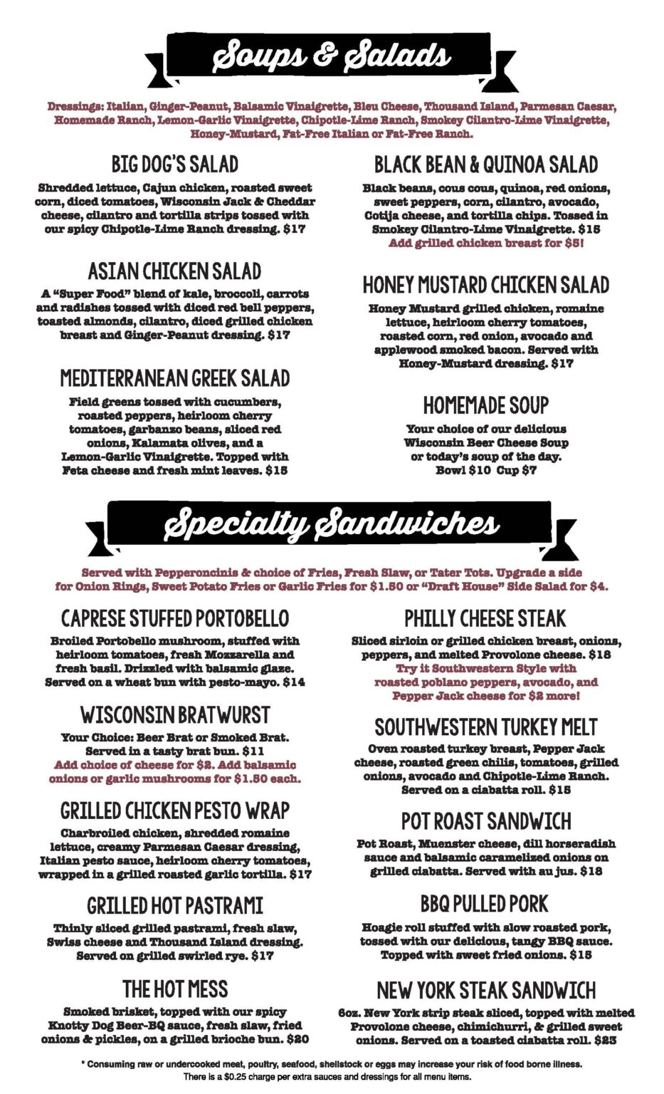 Brewpub Menus - Big Dog's Brewing Company
